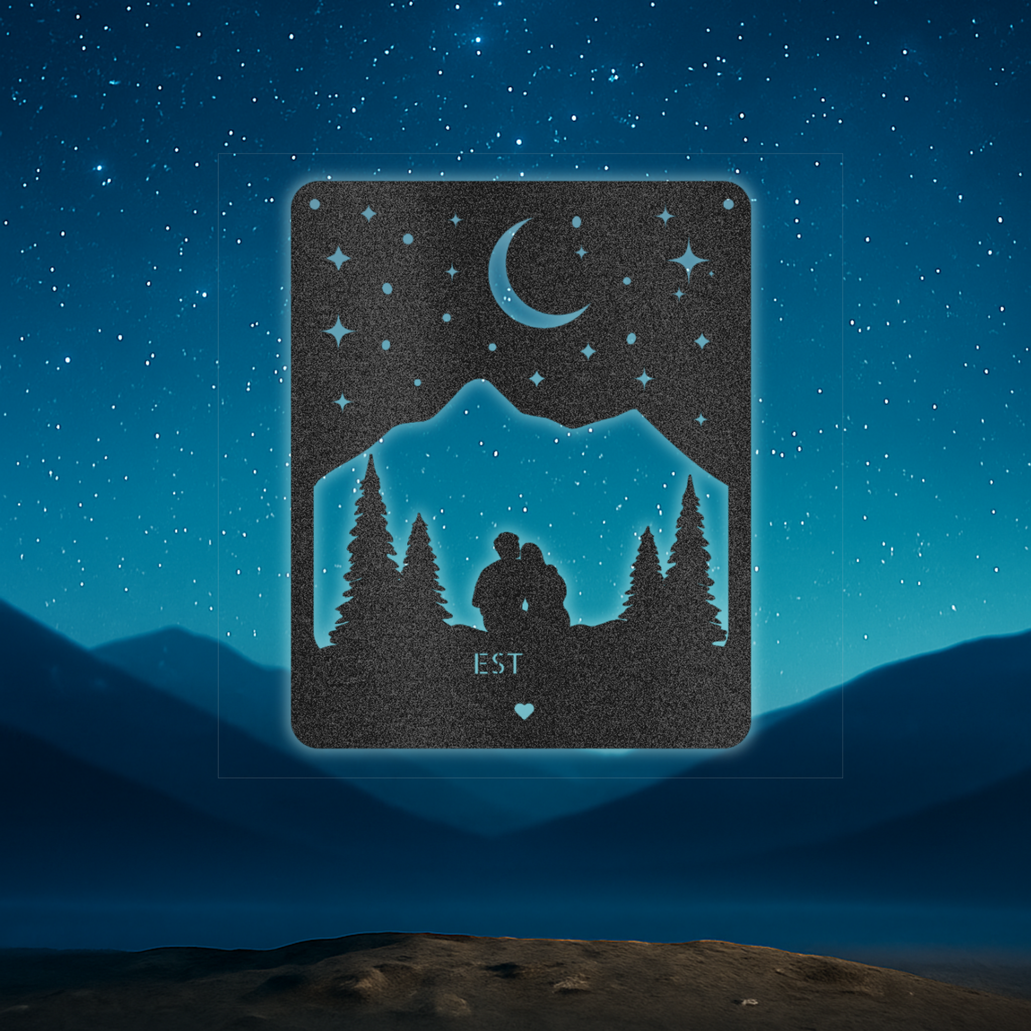 Under the Stars – Personalized Couples Metal Sign | Stargazer Series ...